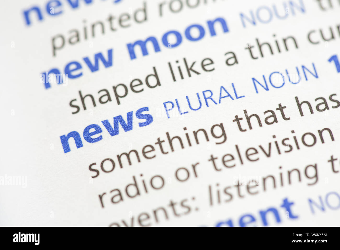 News definition in the dictionary Stock Photo - Alamy