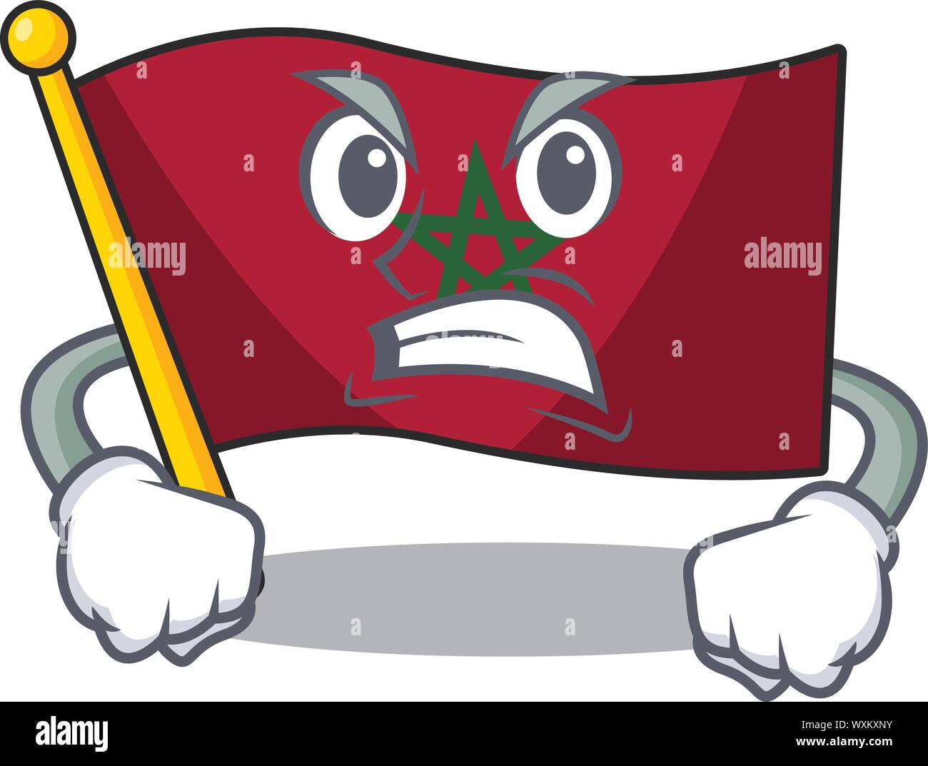 Angry morocco flag character above cartoon chair Stock Vector Image ...