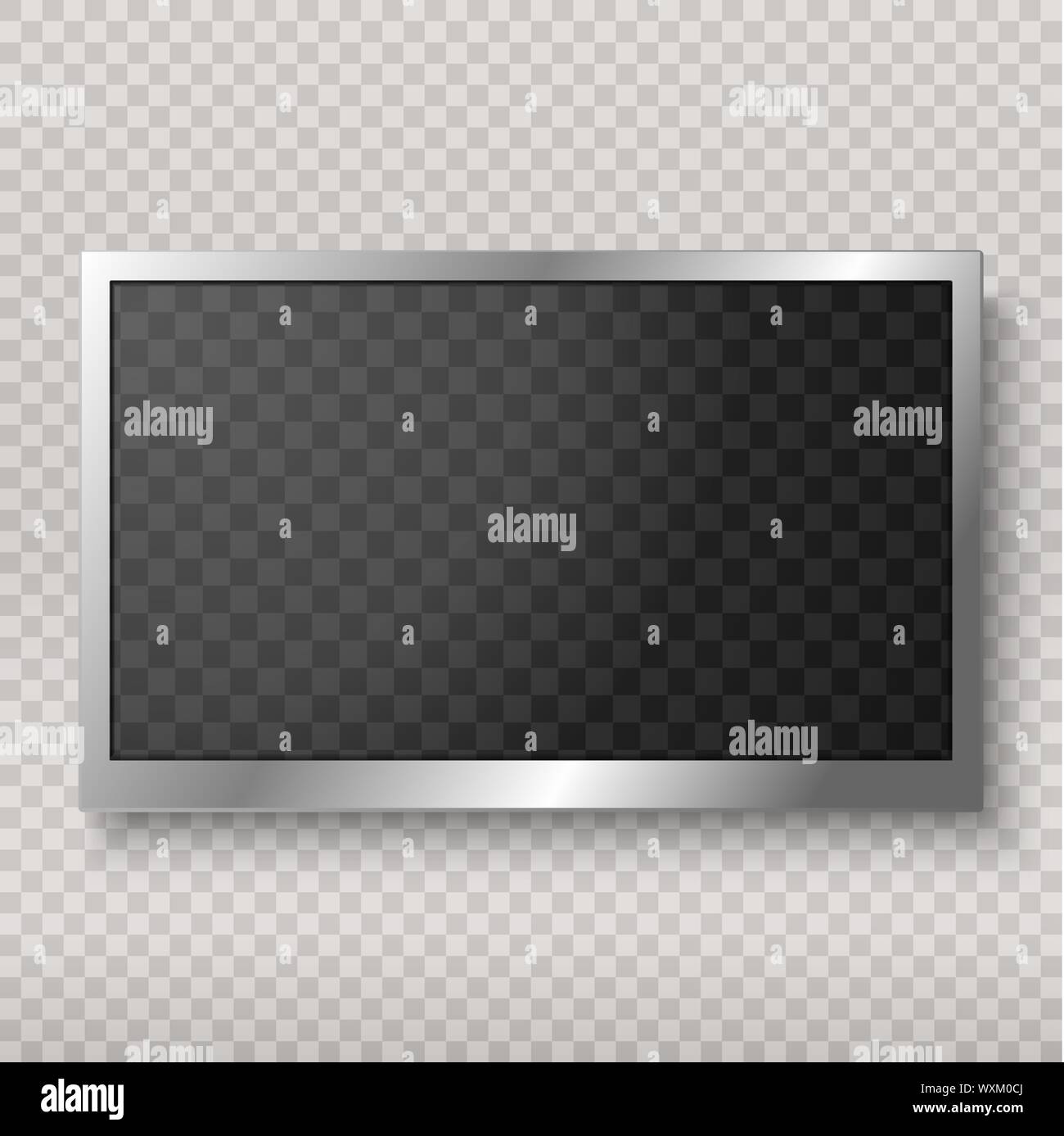 Flat led monitor of computer or frame isolated on a transparent ...