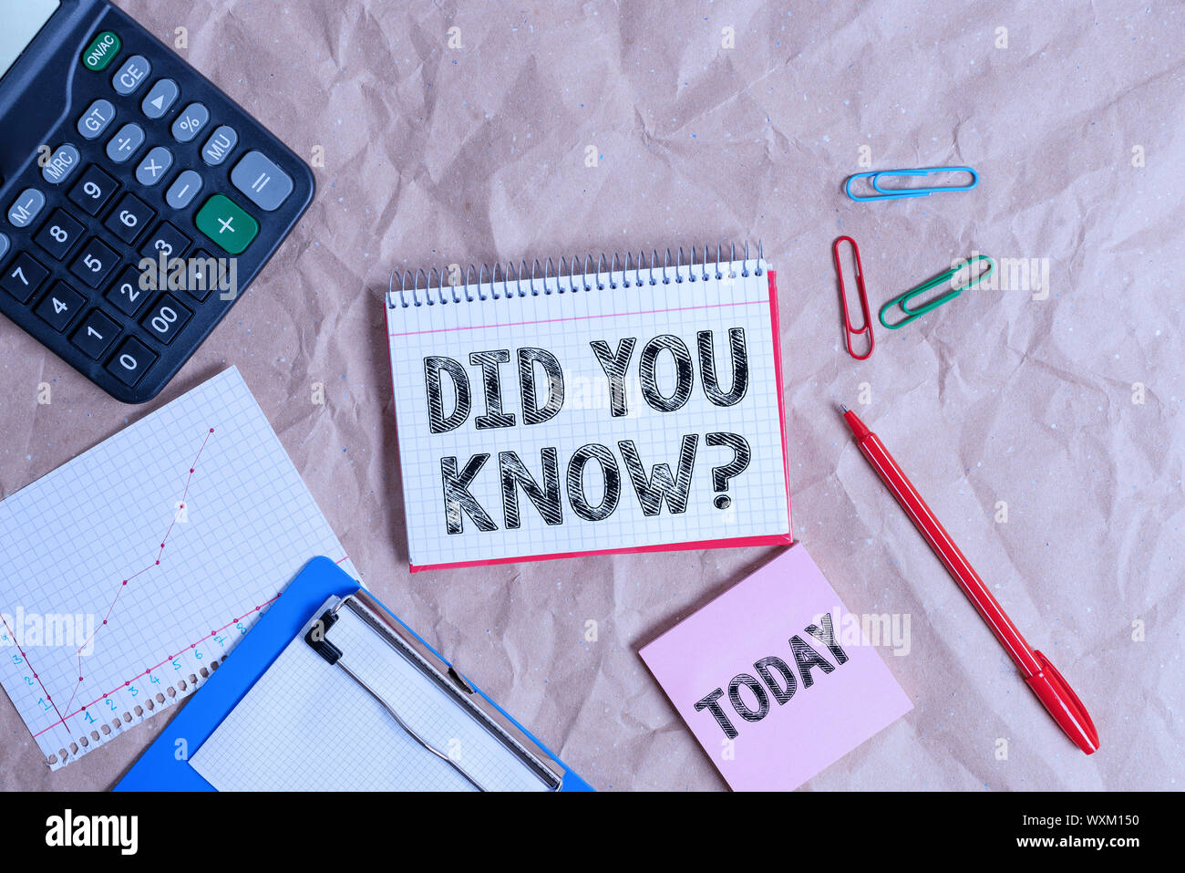 Writing note showing Did You Know Question. Business concept for when ...