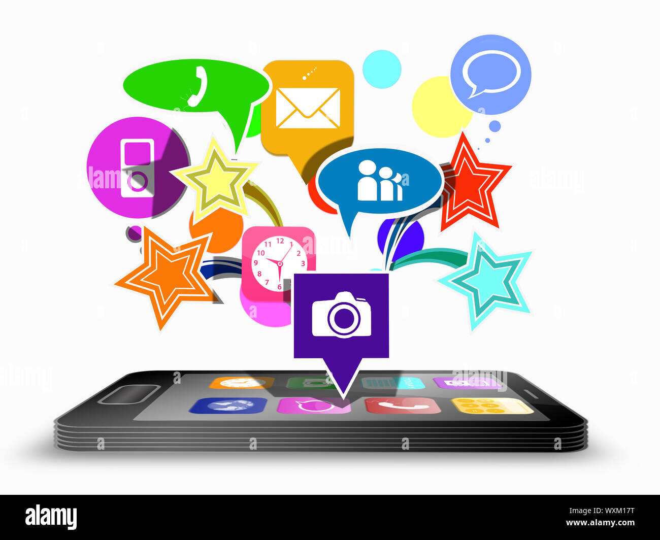 Clock over white 3d hi-res stock photography and images - Alamy