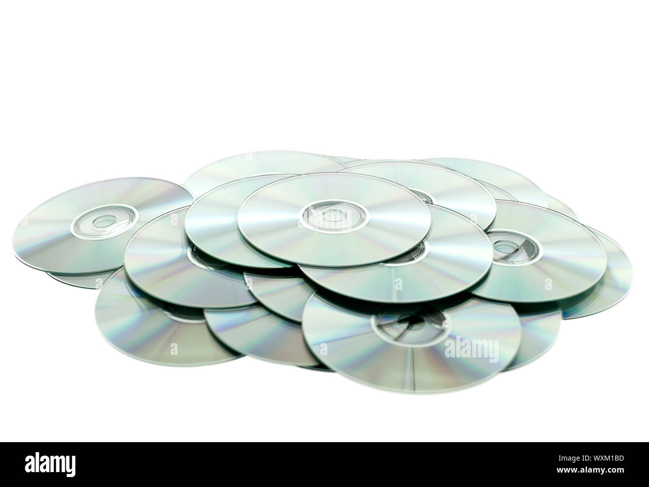 Stack of Cds isolated on white background Stock Photo - Alamy