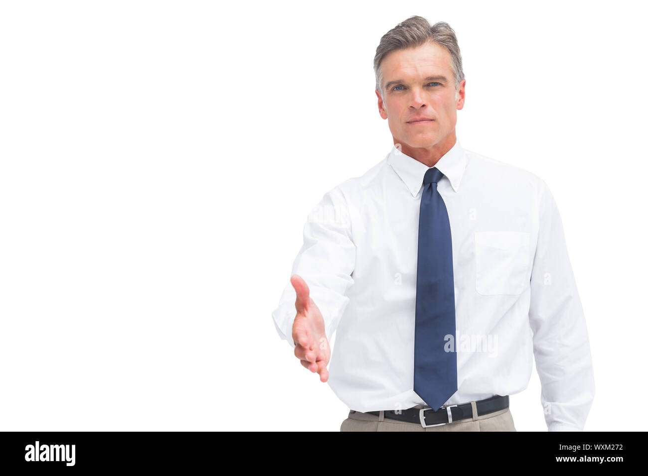 Mature businessman ready to shake hand to someone Stock Photo - Alamy