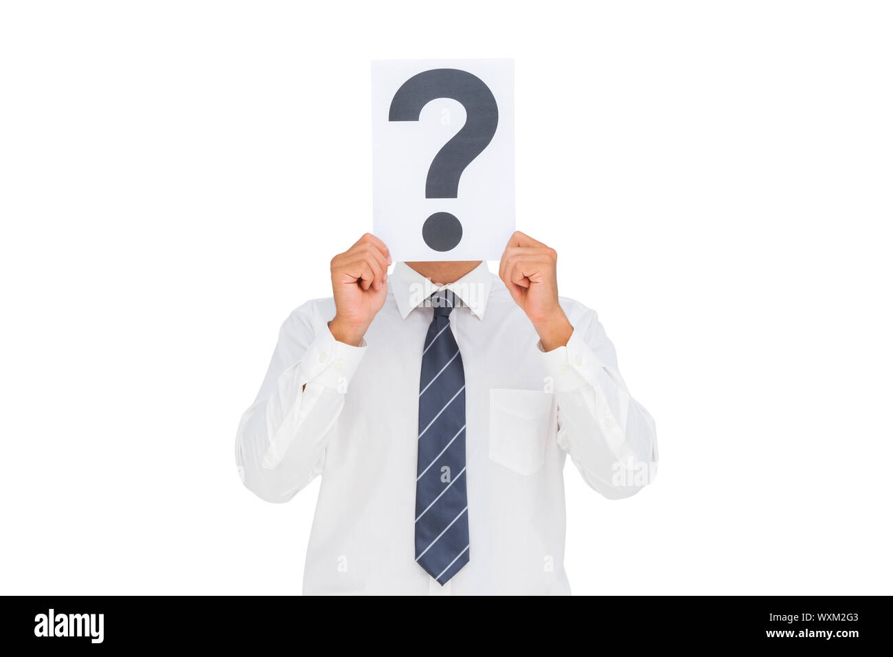 Man covering face question mark hi-res stock photography and images - Alamy