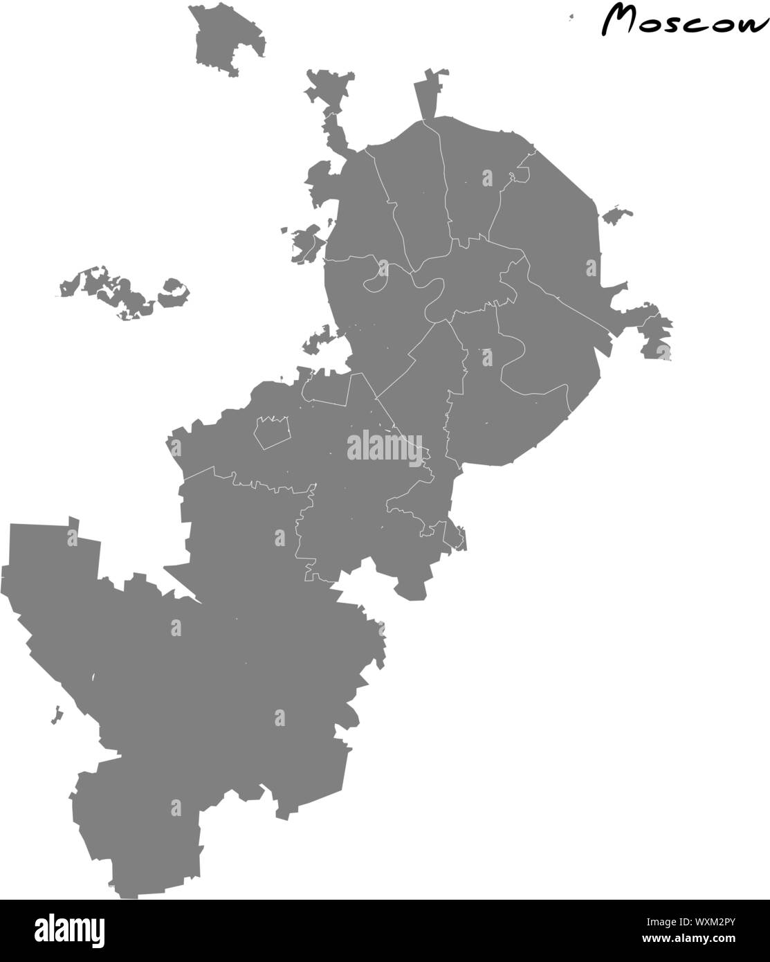 Moscow High quality map. Vector illustration Stock Vector Image & Art ...