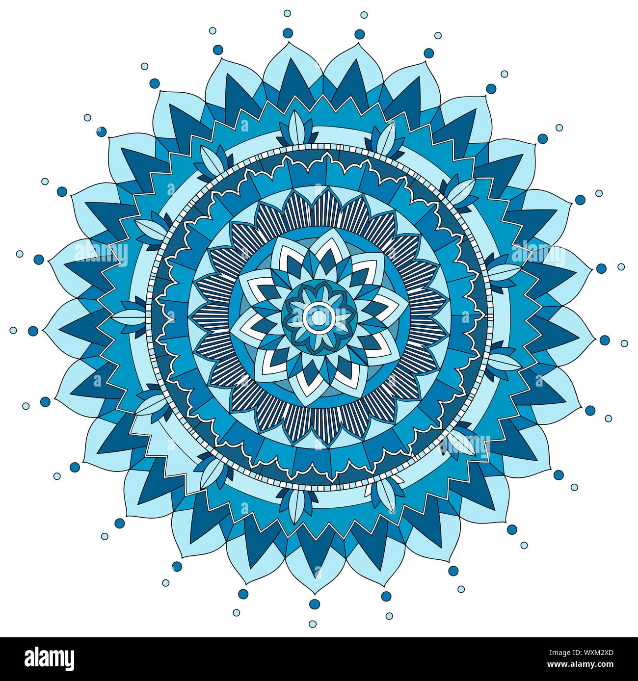 Mandala pattern design in blue illustration Stock Vector Image & Art ...
