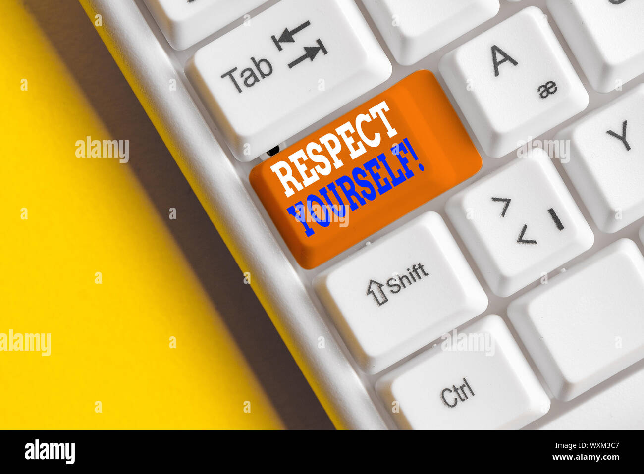 Writing note showing Respect Yourself. Business concept for believing ...