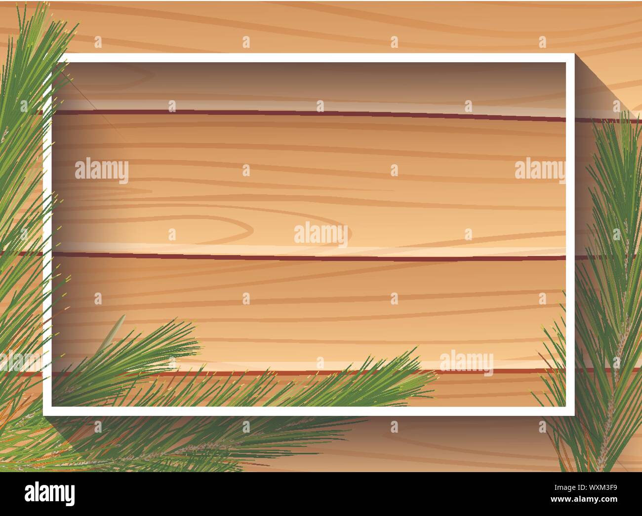 Border template with wooden background illustration Stock Vector Image ...