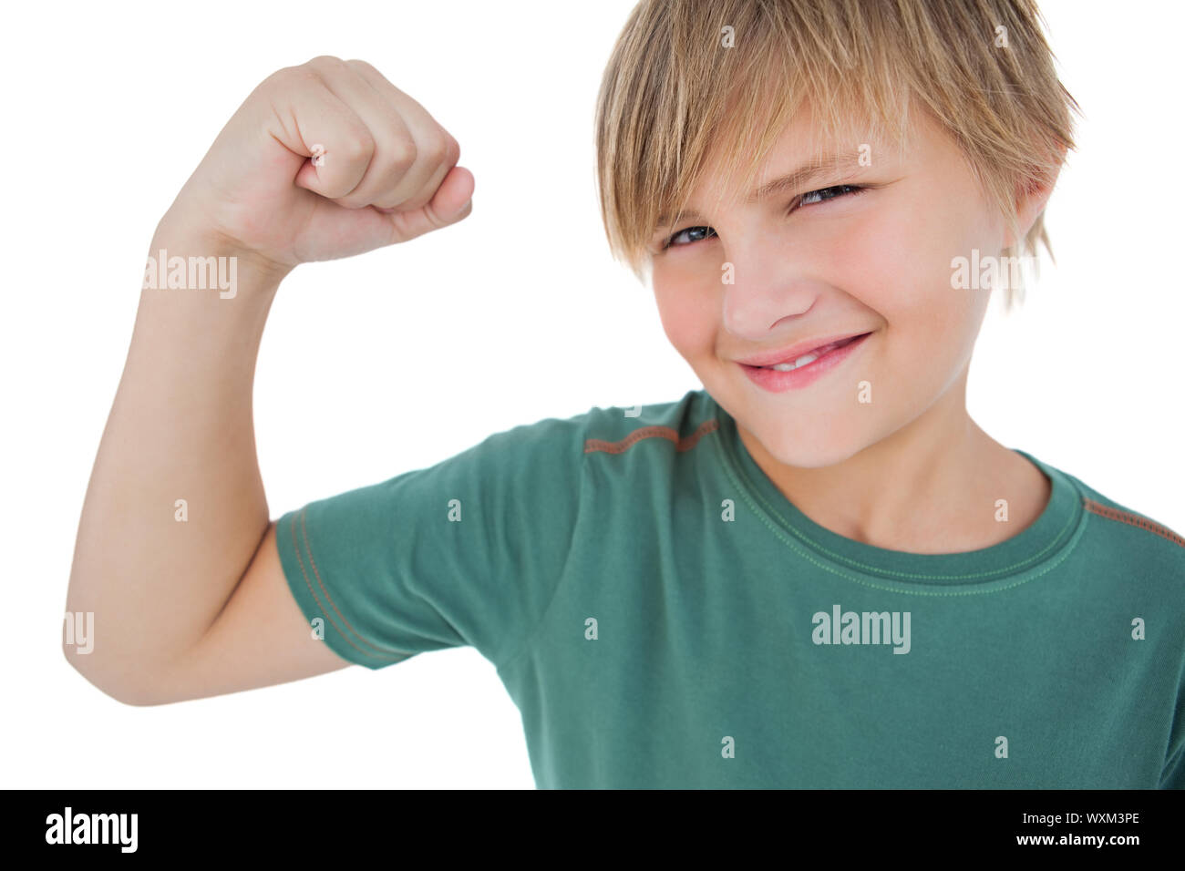 Bicep boy flexing hi-res stock photography and images - Alamy