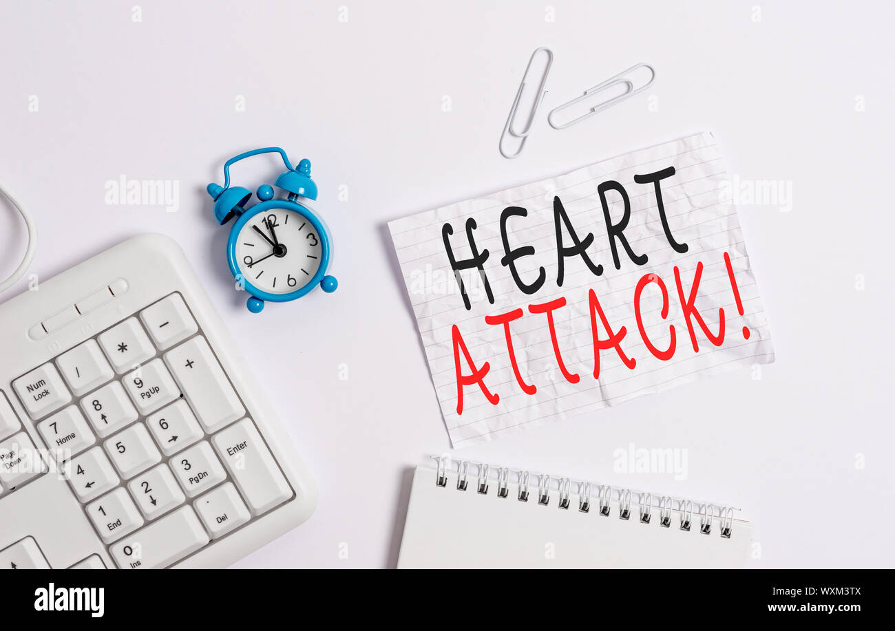 Writing note showing Heart Attack. Business concept for sudden ...