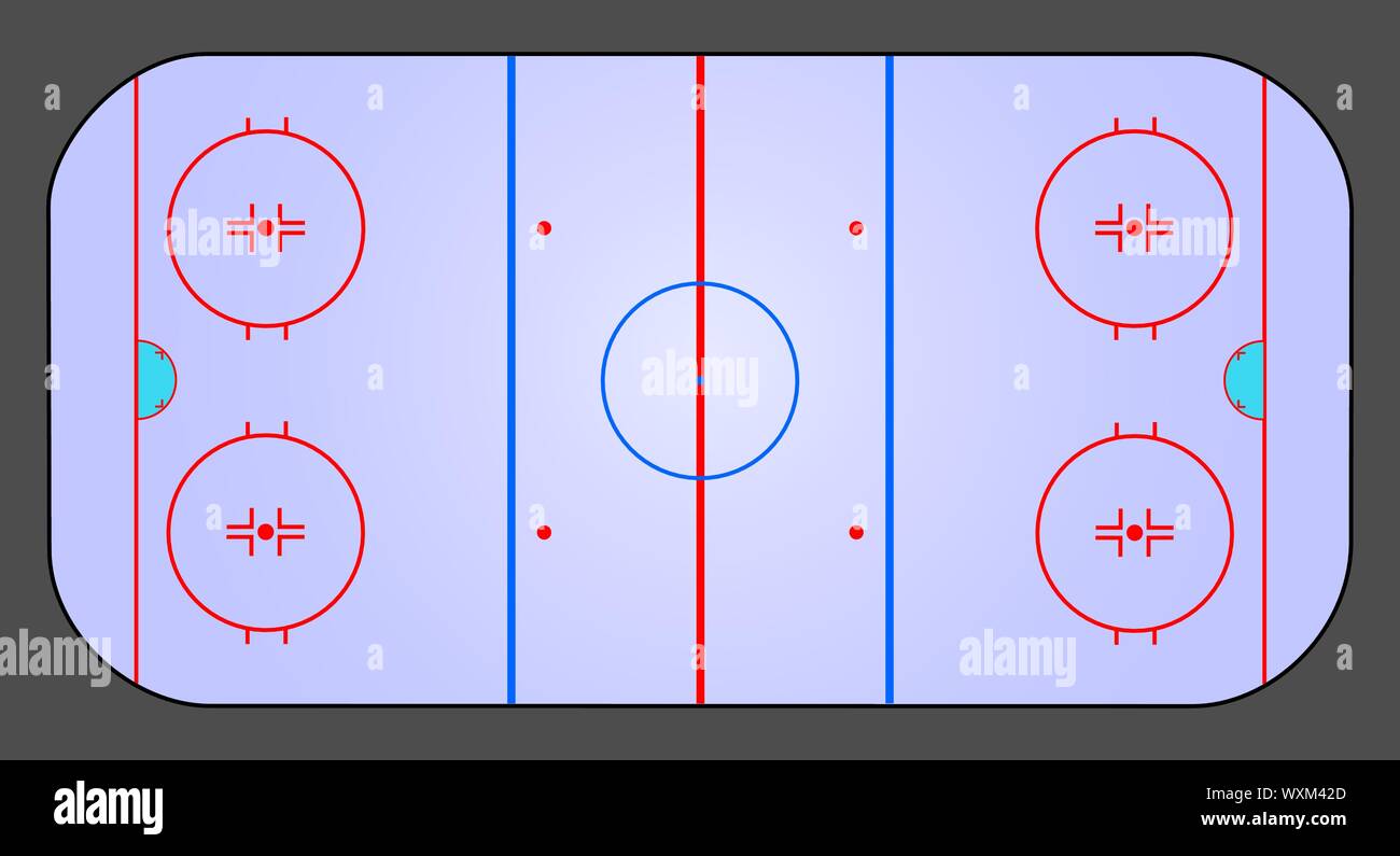 Vector ice hockey rink isolated. Top view illustration Stock Vector ...