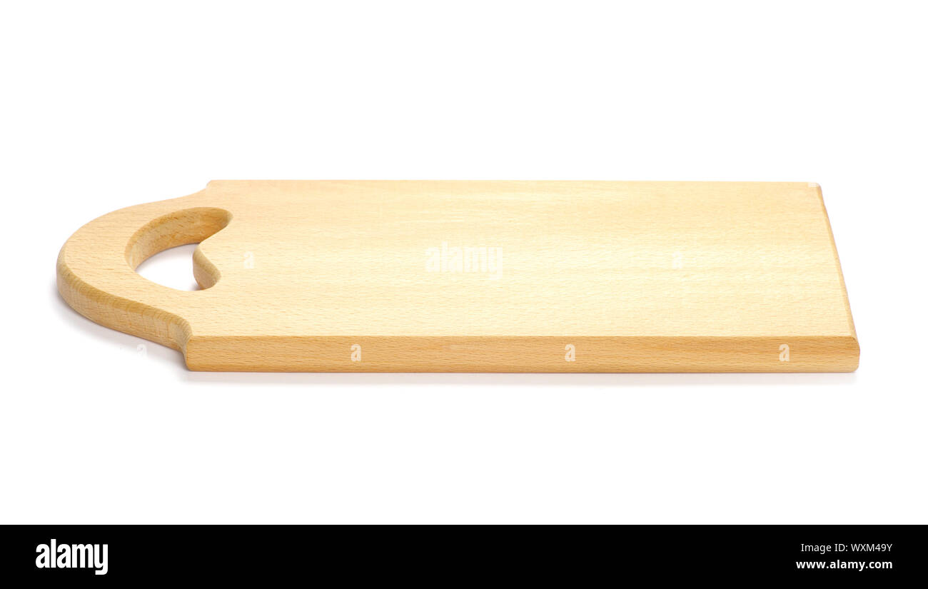 Wooden chopping board isolated on white background Stock Photo - Alamy
