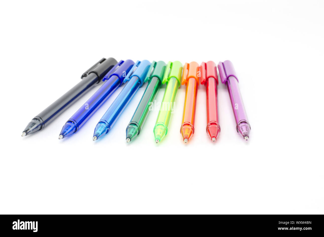 colorful pens isolated on white background Stock Photo - Alamy