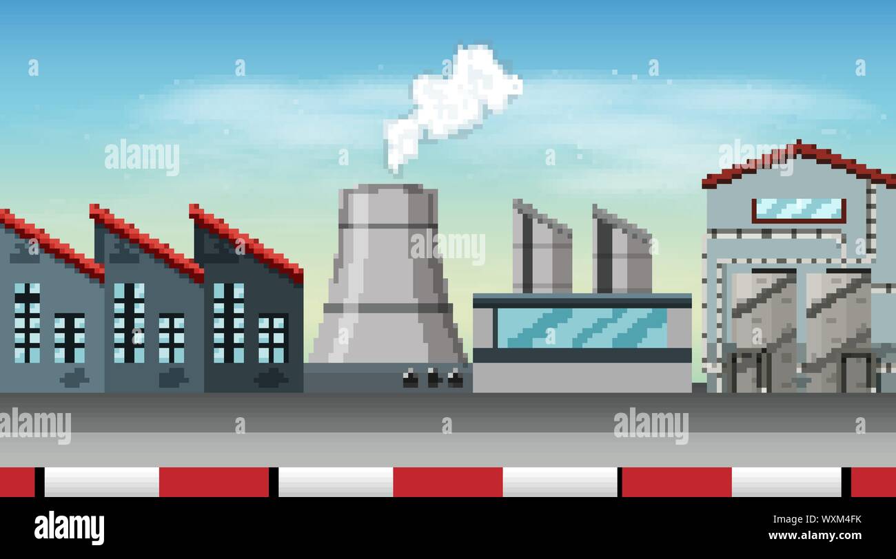 Pollution from factory theme scene in nature illustration Stock Vector ...