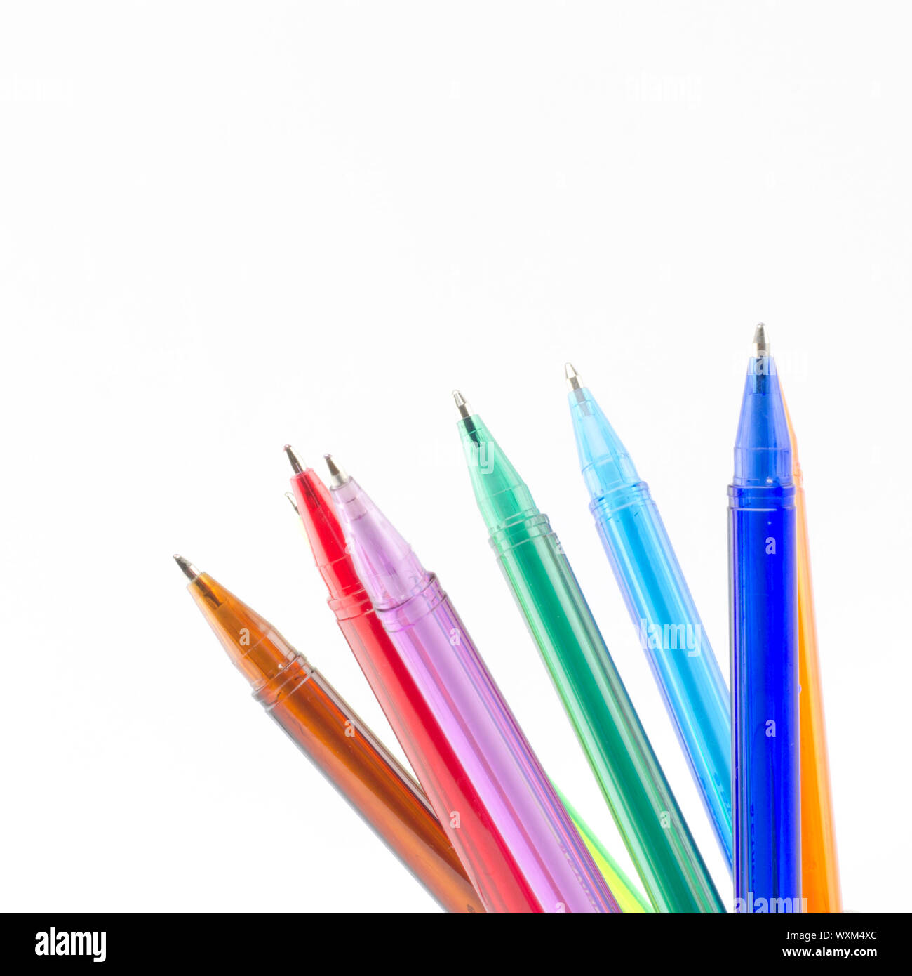 colorful pens isolated on white background Stock Photo - Alamy