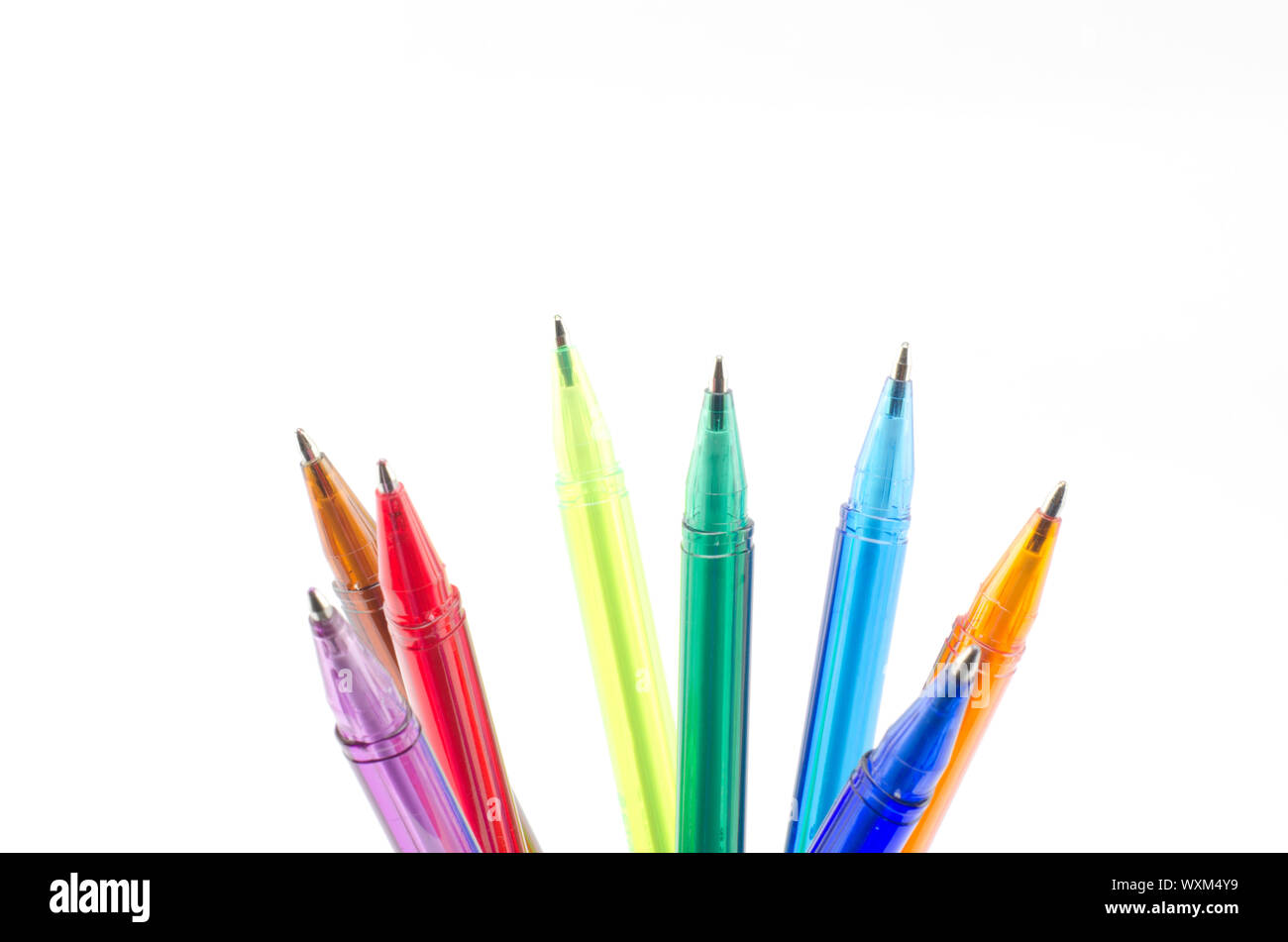 colorful pens isolated on white background Stock Photo - Alamy