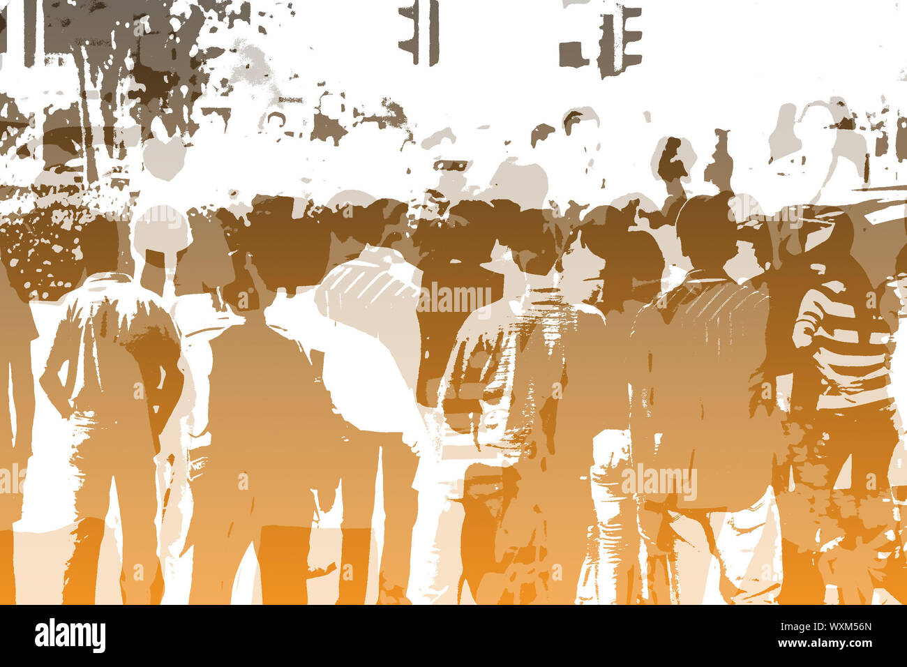 Crowd Abstract Background in Colors and White Stock Photo - Alamy