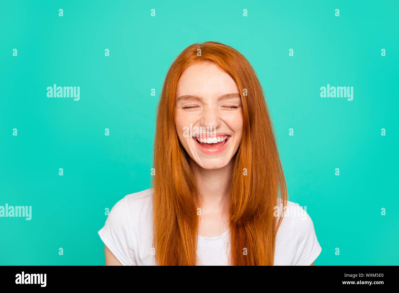 Human reaction, emotion concept. Close up portrait of beautiful Stock ...