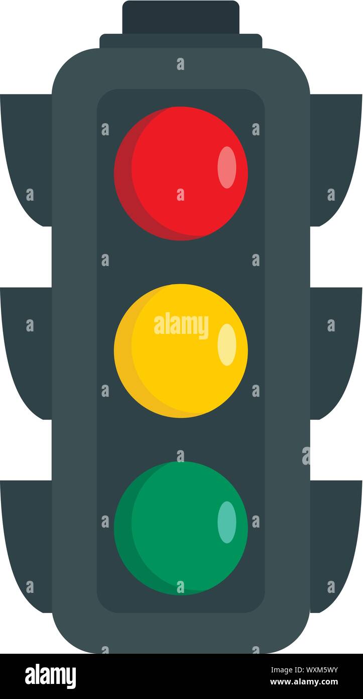 Regulation traffic lights icon. Flat illustration of regulation traffic ...