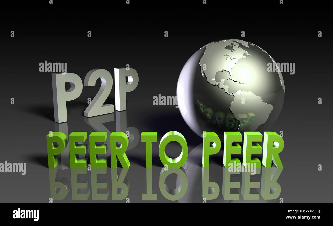 P2P Peer to Peer Technology in 3d Stock Photo - Alamy