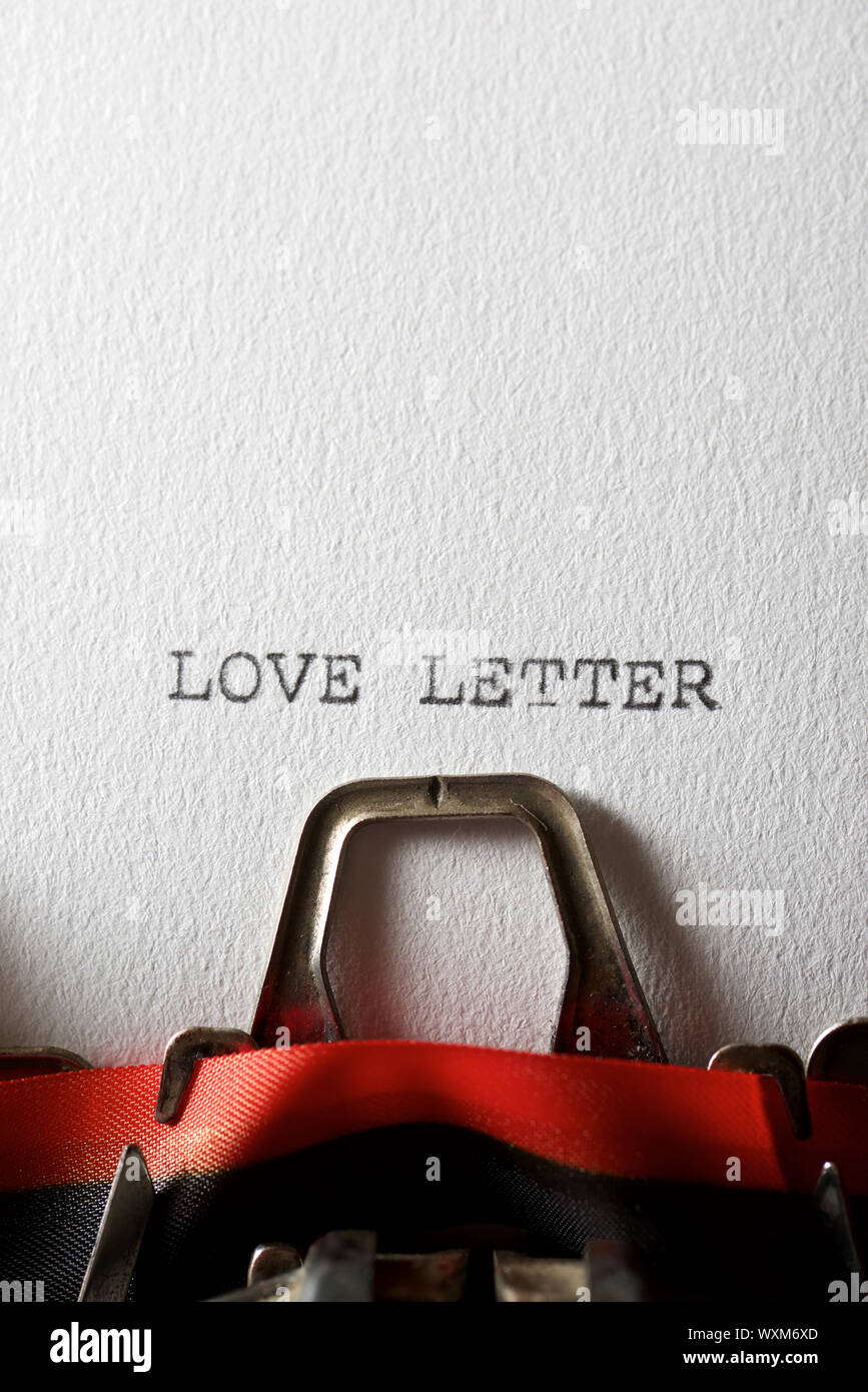 The sentence, Love Letter, written with a typewriter Stock Photo - Alamy