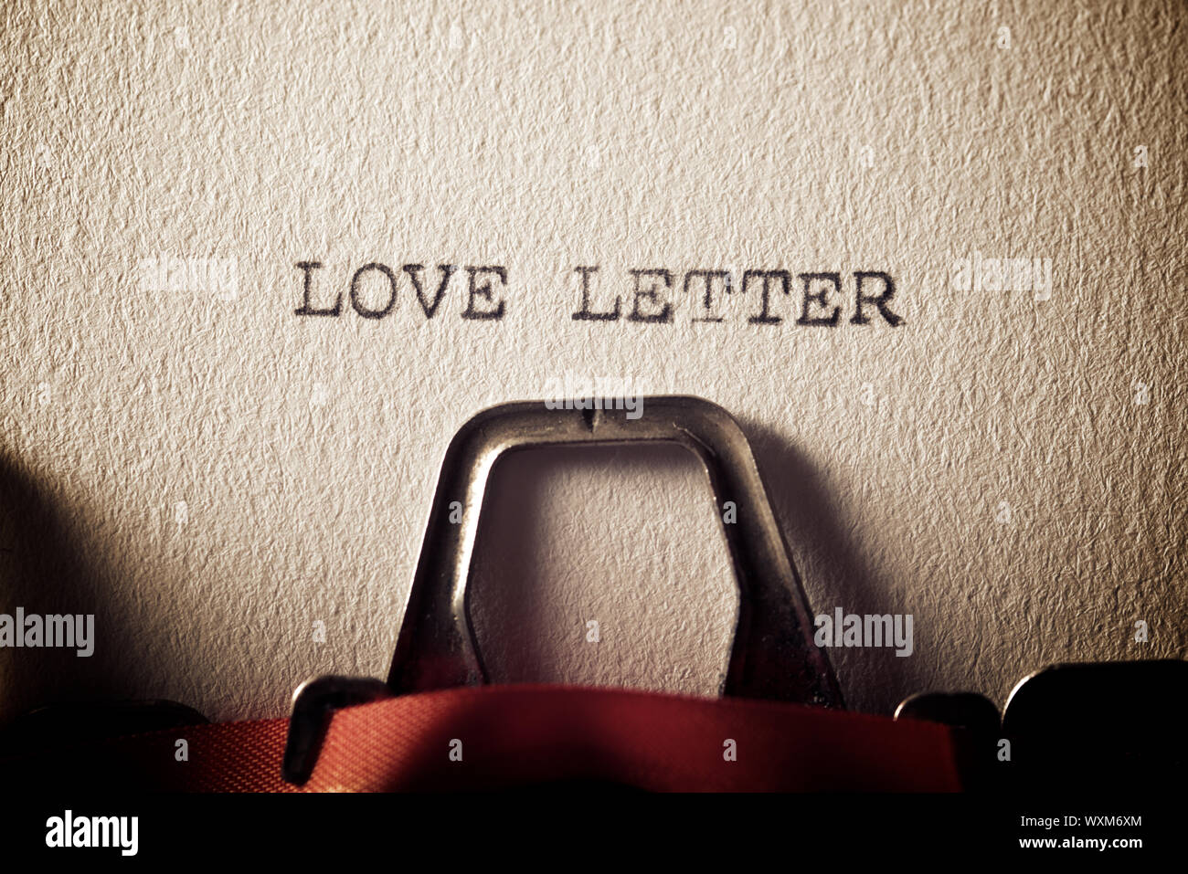 The sentence, Love Letter, written with a typewriter Stock Photo - Alamy