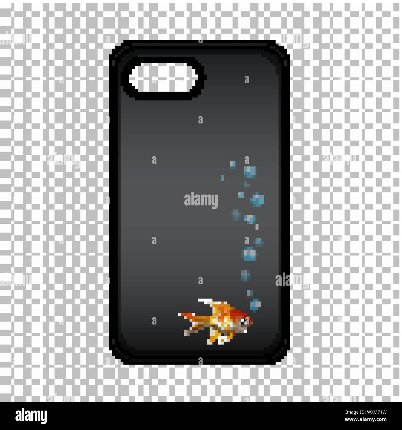 Graphic design on mobile phone case with cute fish illustration Stock ...