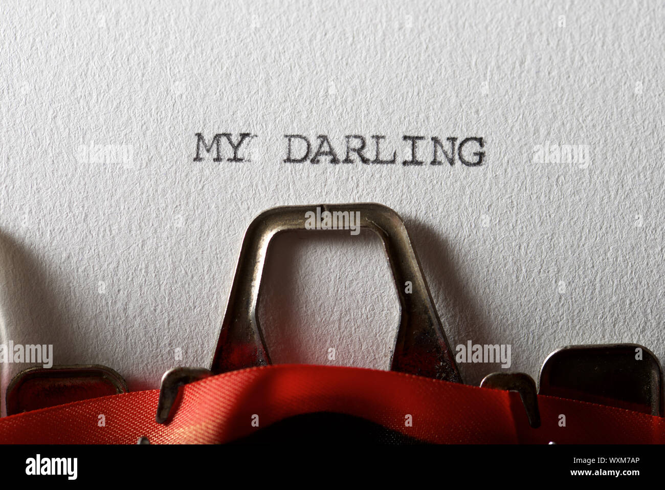 The sentence, My Darling, written with a typewriter Stock Photo - Alamy