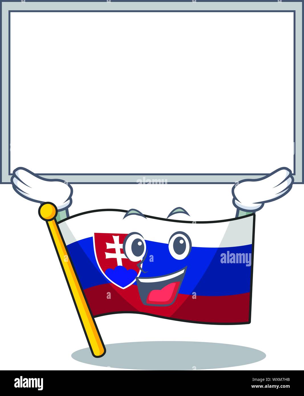 Up board slovakia cartoon flag fluttering on pole Stock Vector Image ...