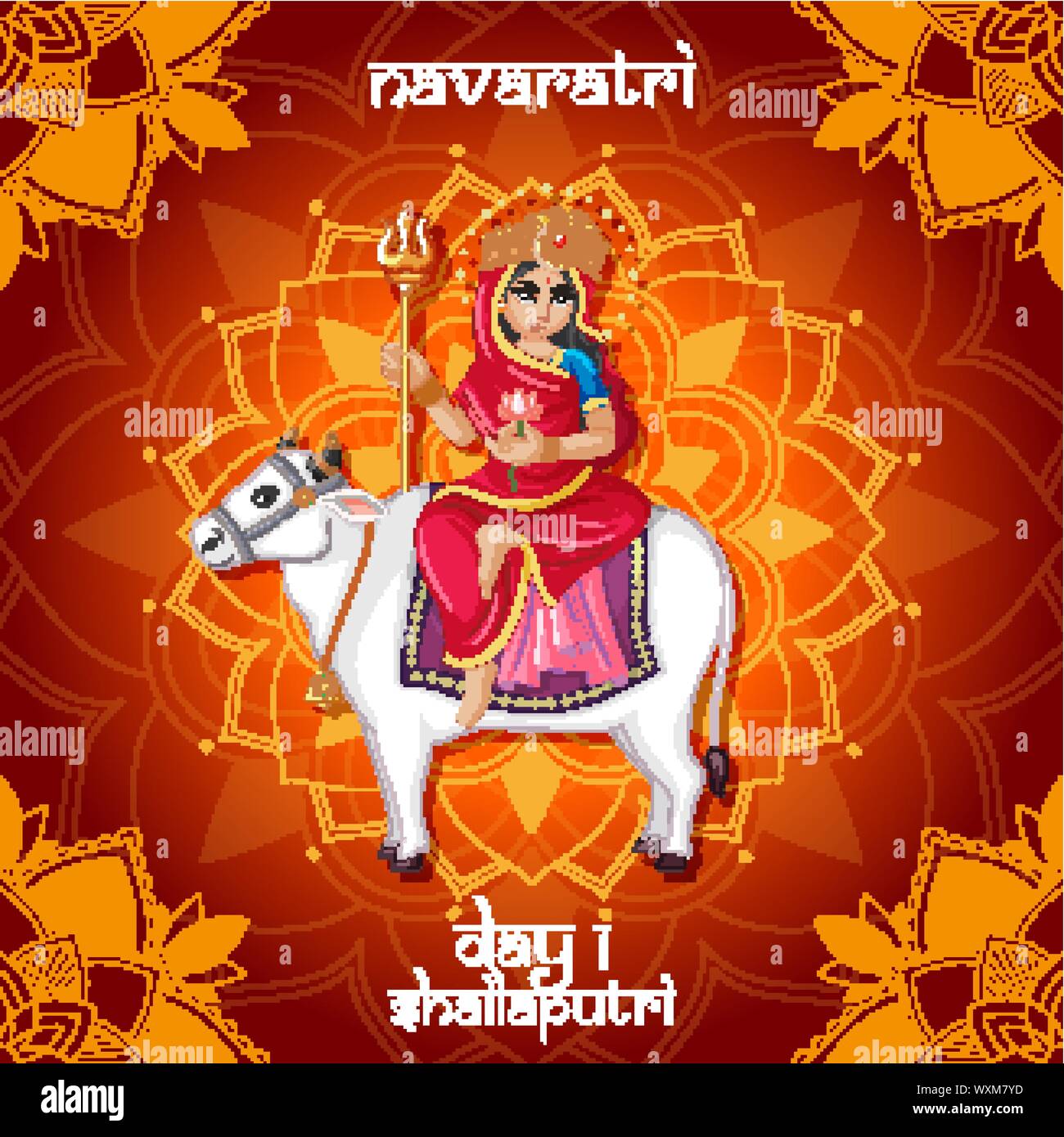 Navaratri poster design with goddess illustration Stock Vector Image ...