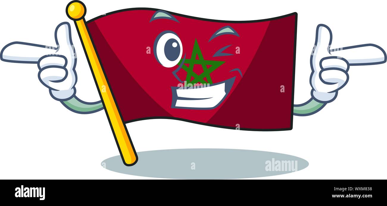 Wink flag morocco cartoon shaped the mascot Stock Vector Image & Art ...
