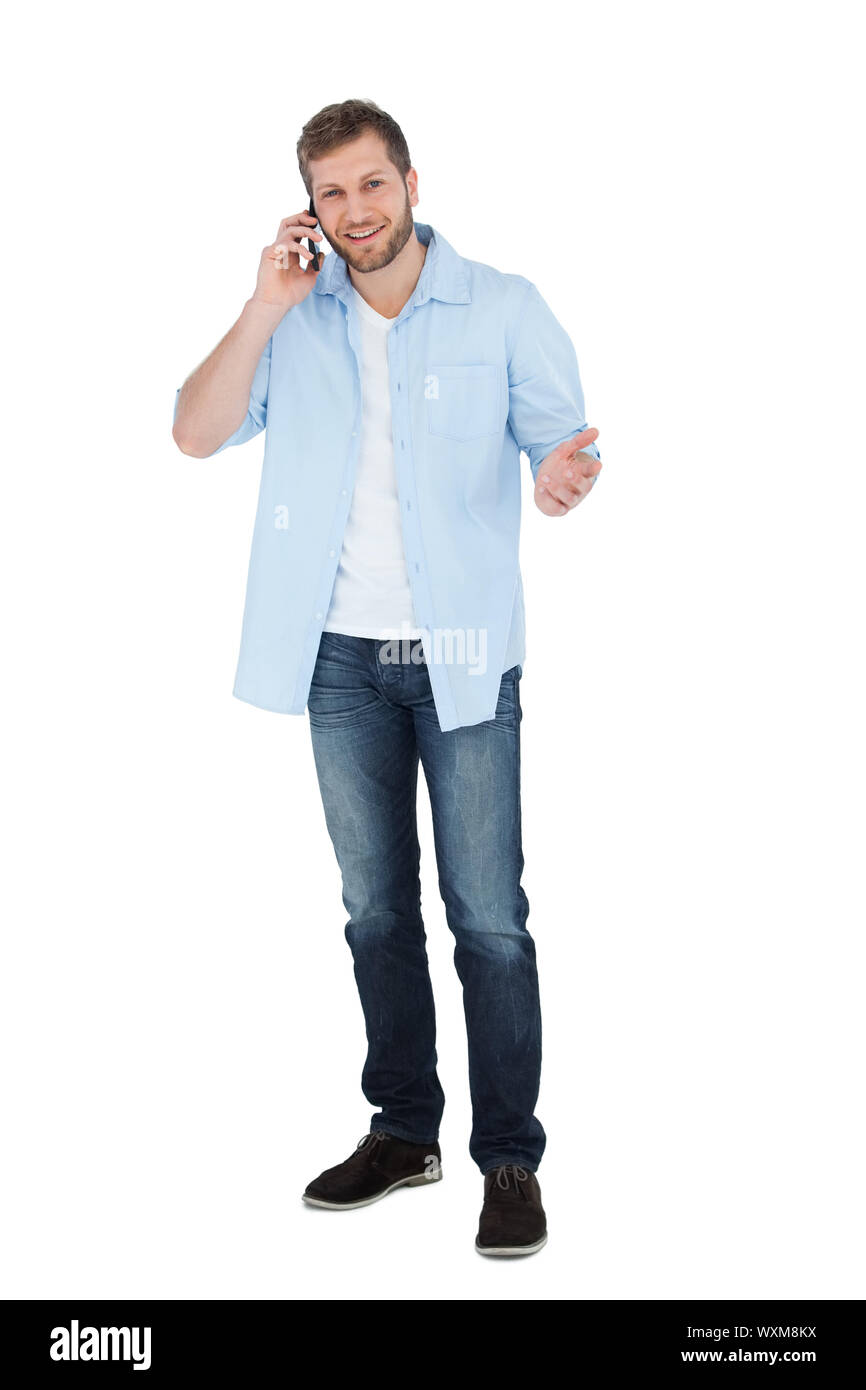 Relaxed young man call Cut Out Stock Images & Pictures - Alamy