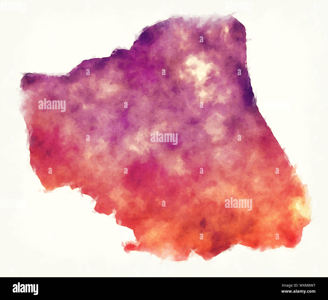 Mongmong village watercolor map of Guam Stock Photo - Alamy