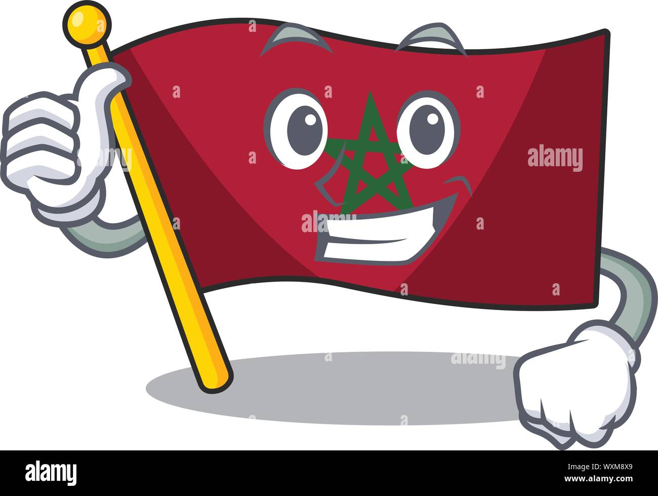 Thumbs up flag morocco cartoon shaped the mascot Stock Vector Image ...