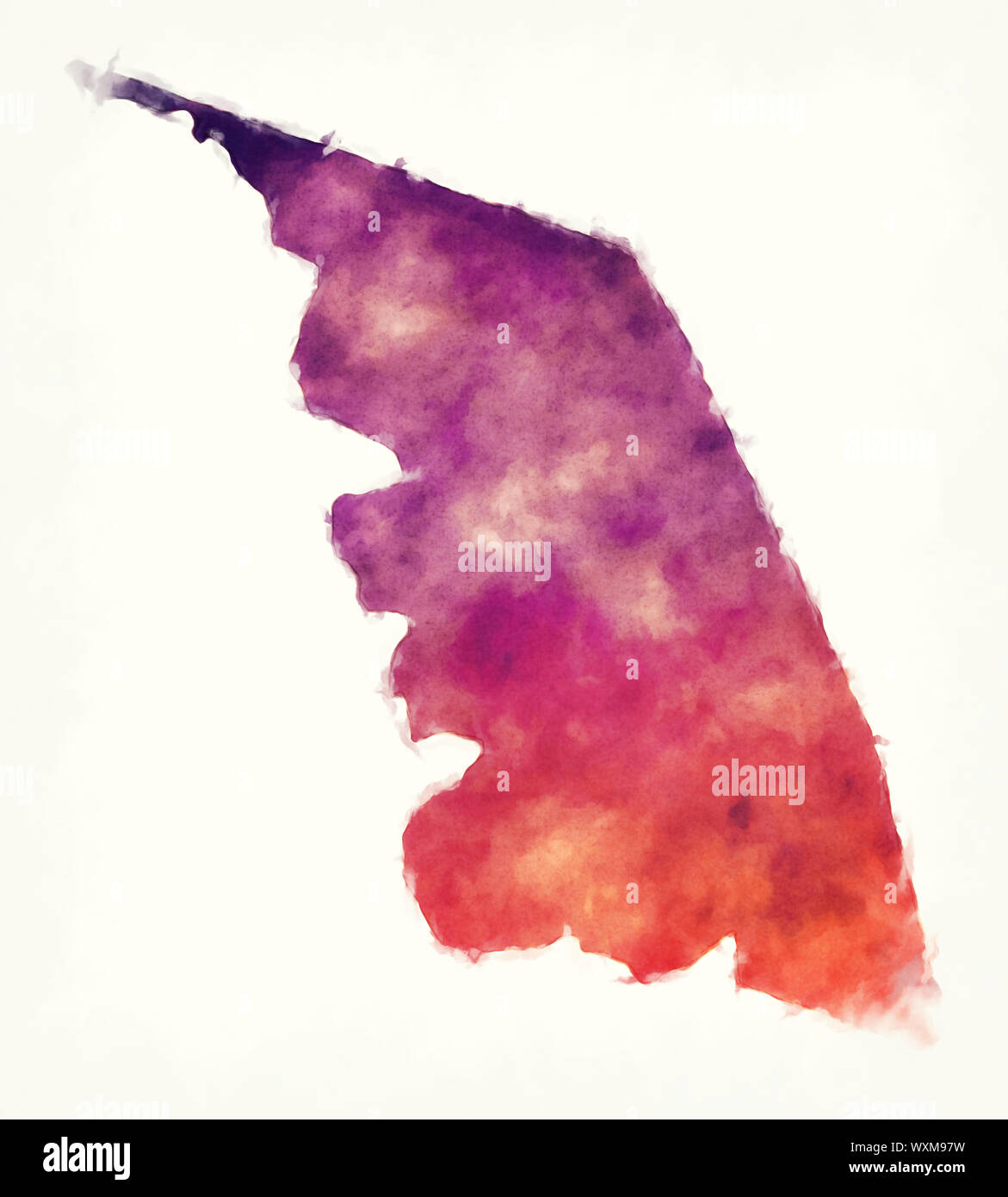 Umatac village watercolor map of Guam Stock Photo - Alamy
