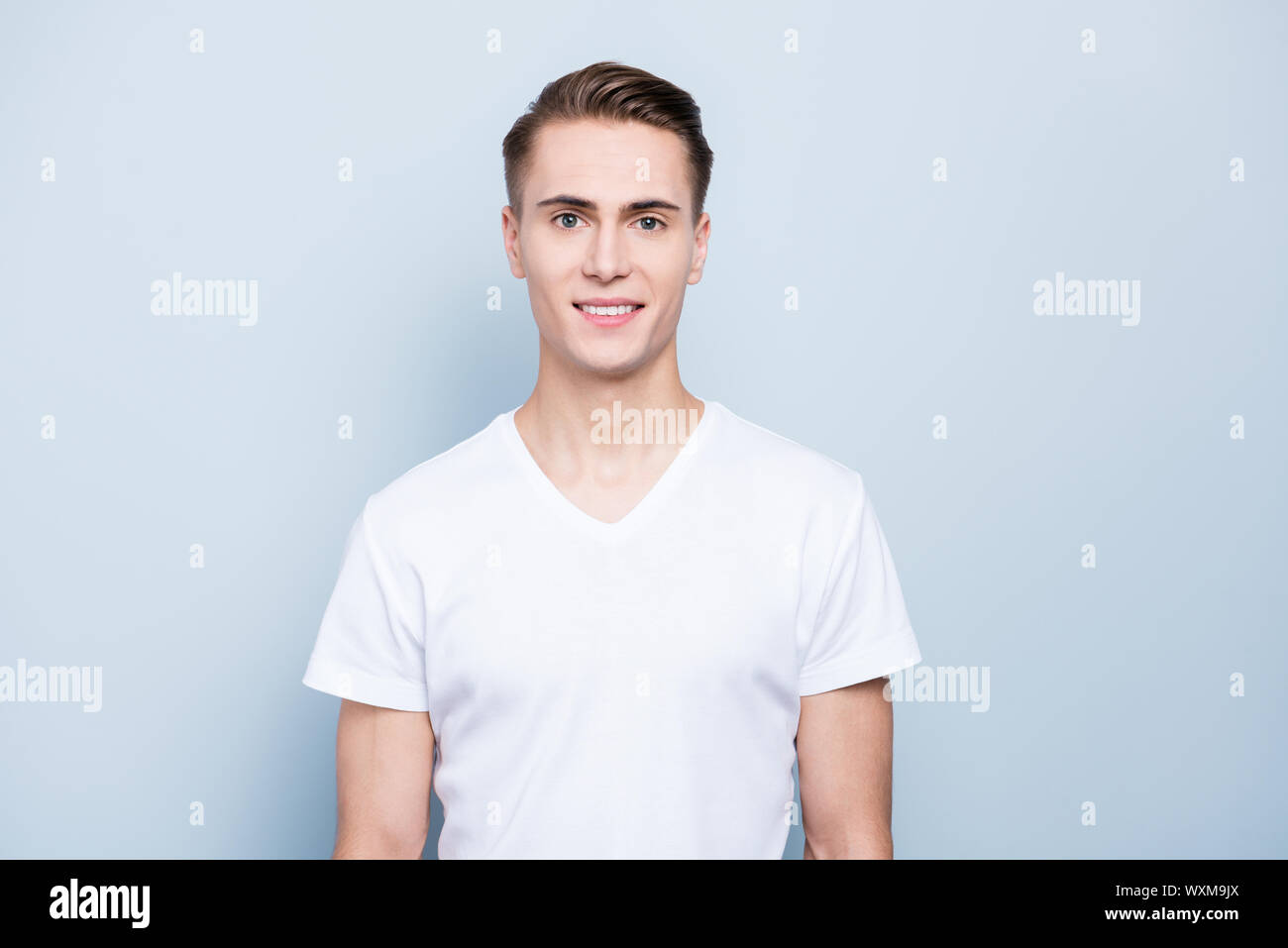 Close up portrait of handsome, attractive, good-looking man look Stock ...