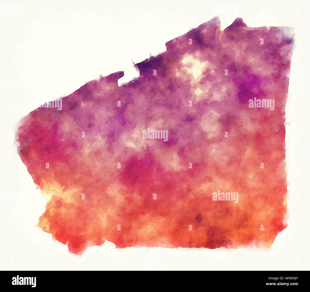 Barrigada village watercolor map of Guam Stock Photo - Alamy