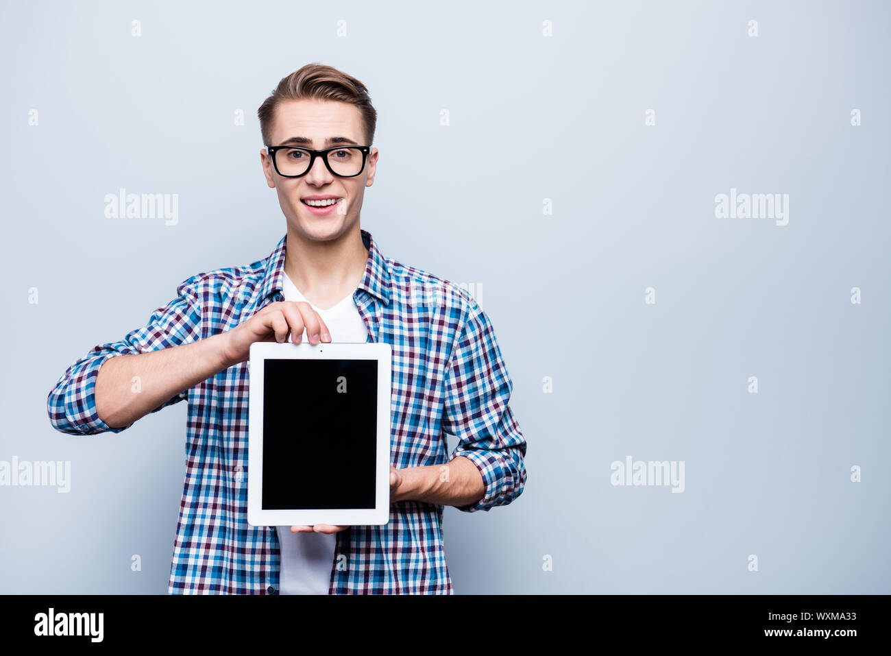 Close up portrait of intelligent, smart, good-looking, attractiv Stock ...