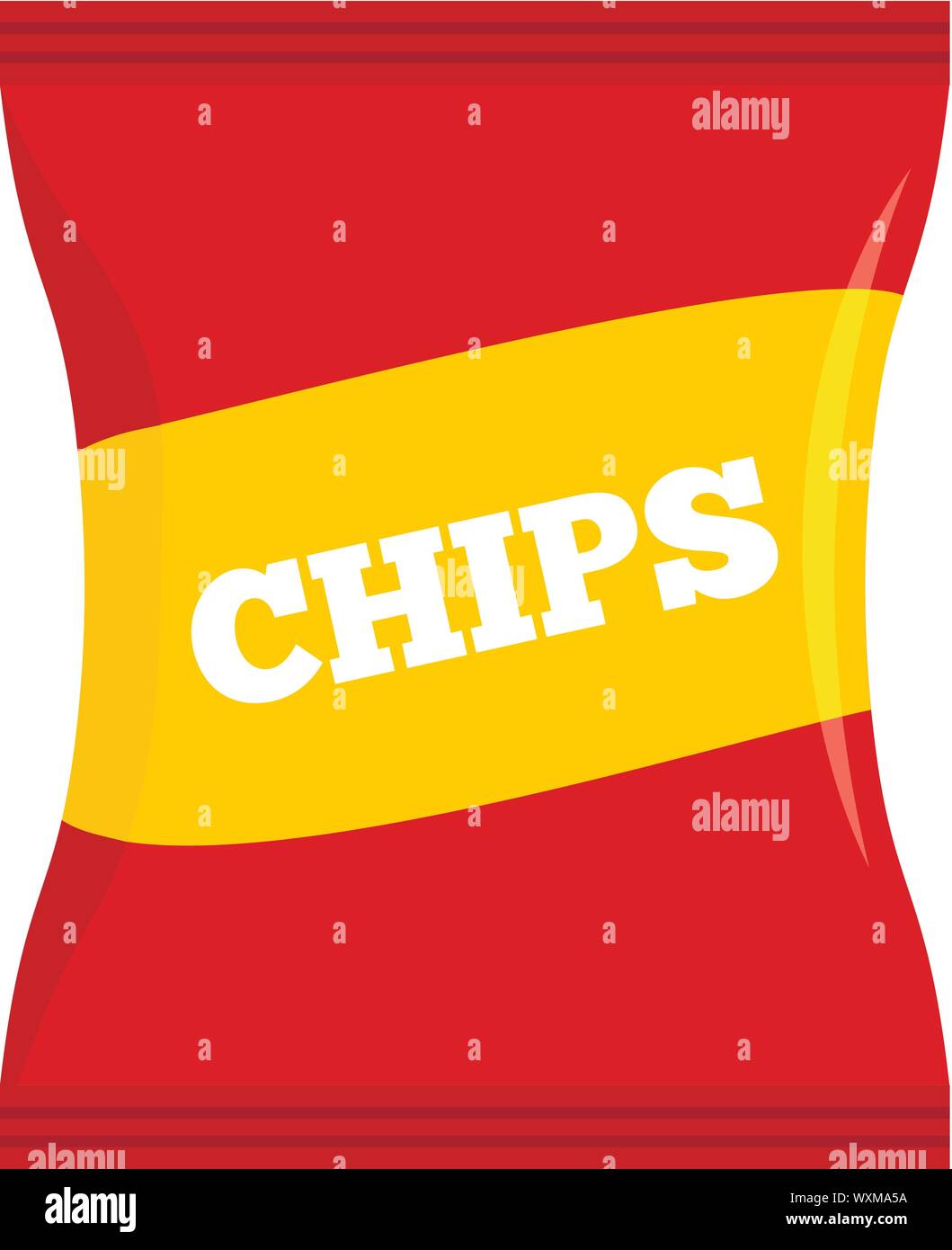 Red chips pack icon. Flat illustration of red chips pack vector icon ...