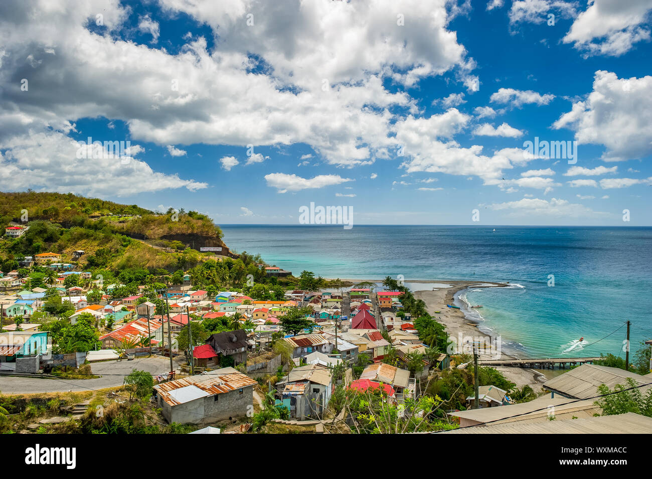 Village of Canaries on Saint Lucia in the Caribbean Stock Photo - Alamy