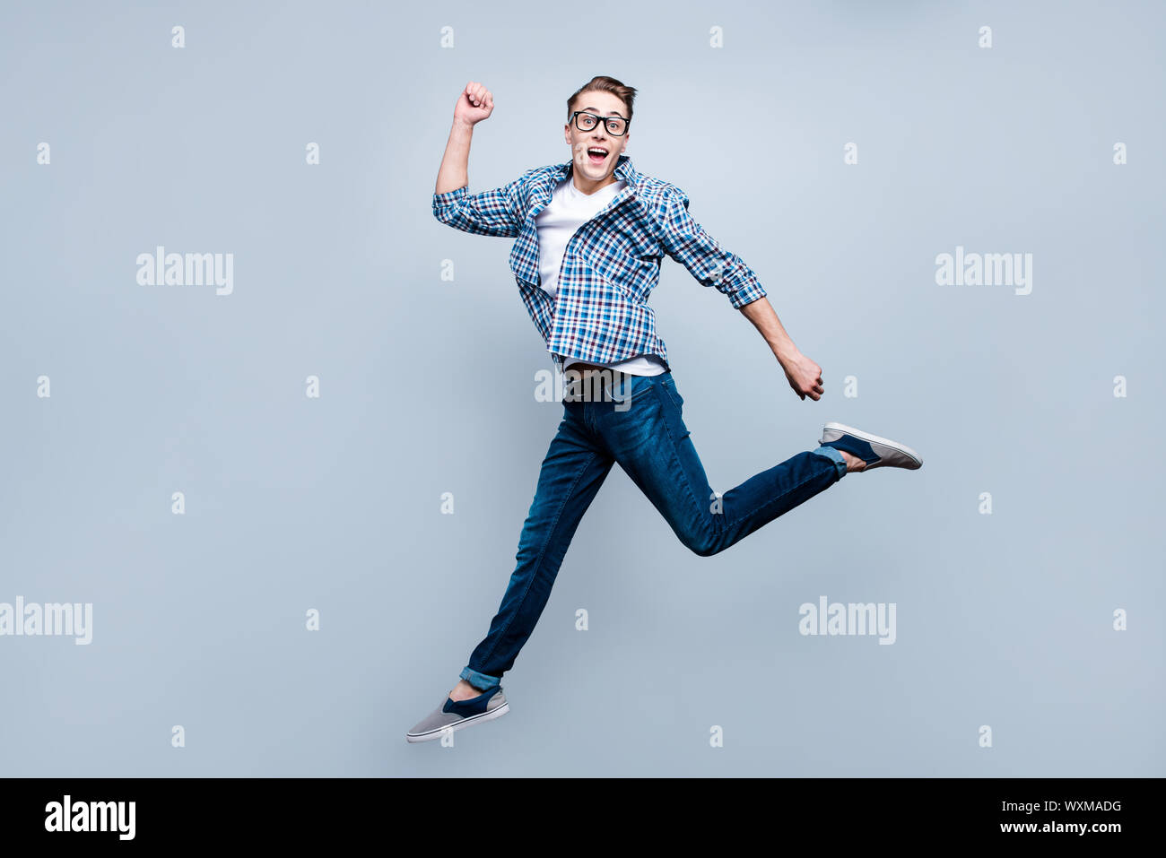 Dynamic, image. Full length, legs, body, size profile side view Stock ...