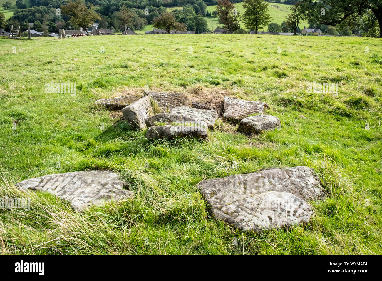 The few remaining stones of the Navio Roman Fort, Brough, Derbyshire ...
