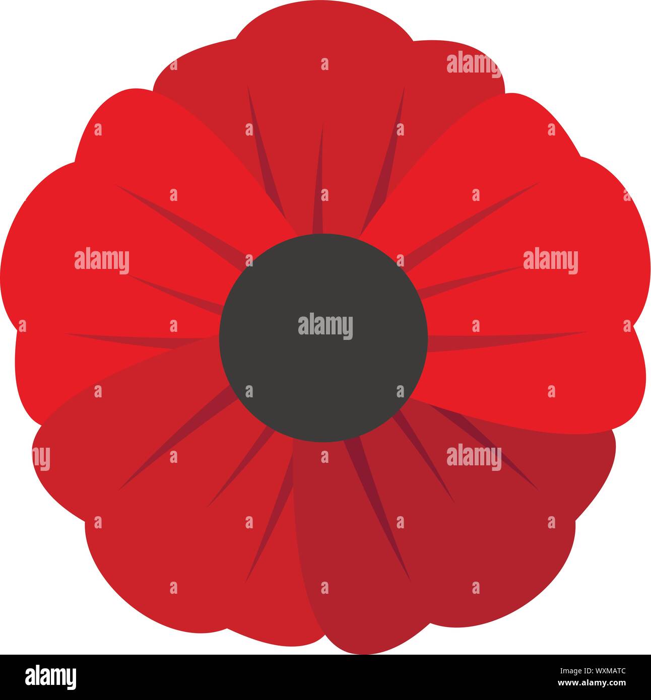 Garden poppy flower icon. Flat illustration of garden poppy flower ...