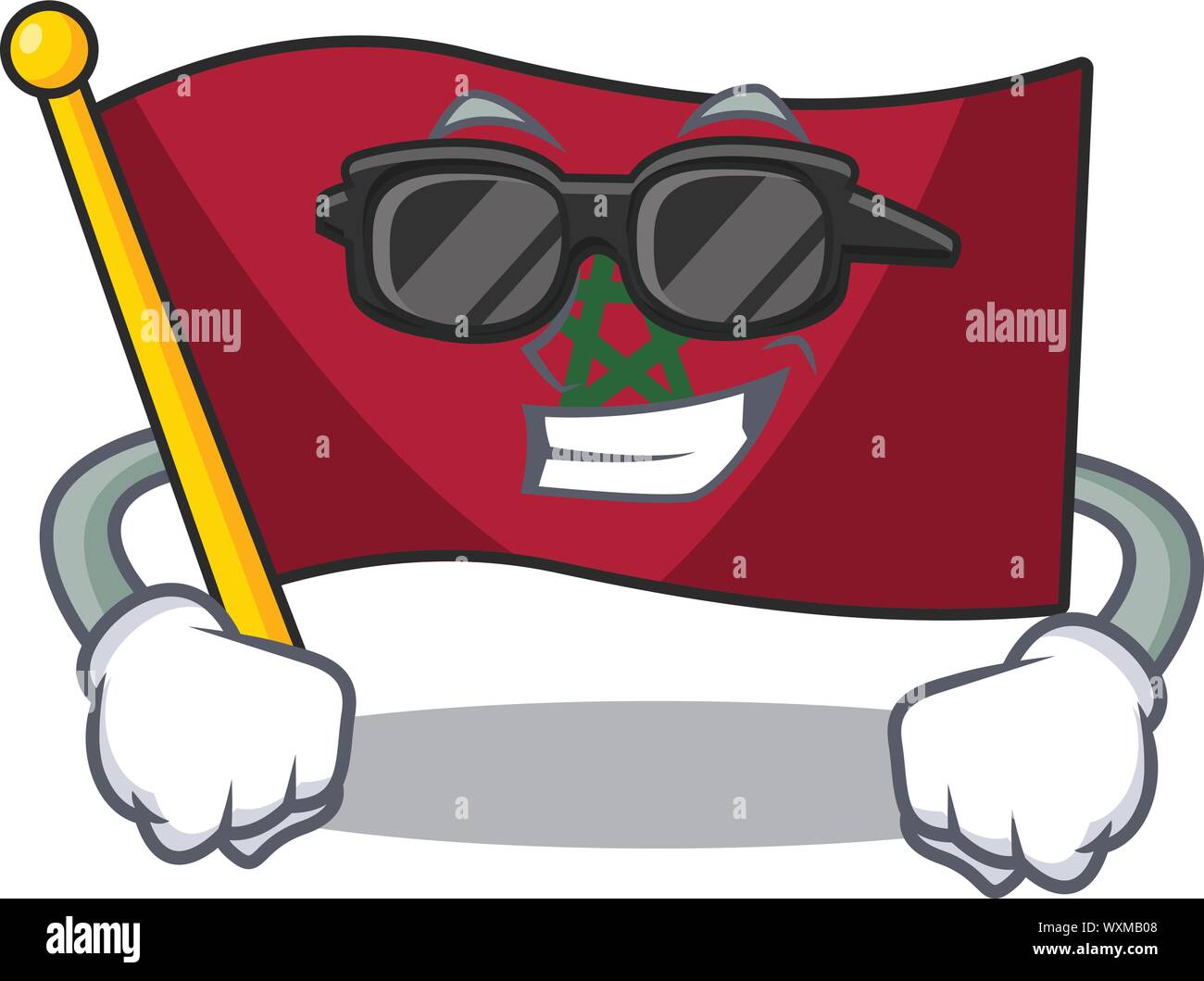 Super cool flag morocco cartoon shaped the mascot Stock Vector Image ...