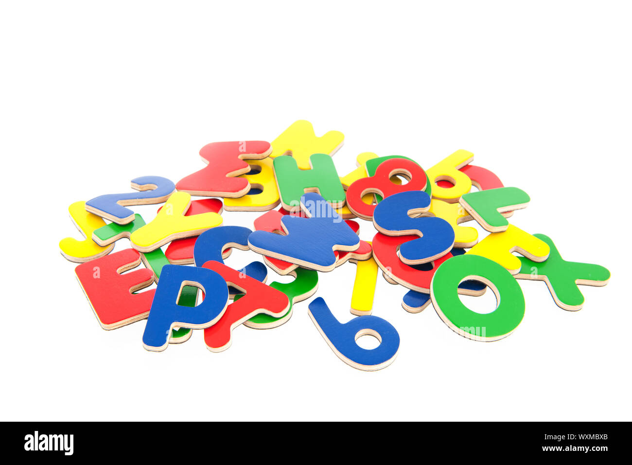 Colorful ciphers and letters isolated over white background Stock Photo ...