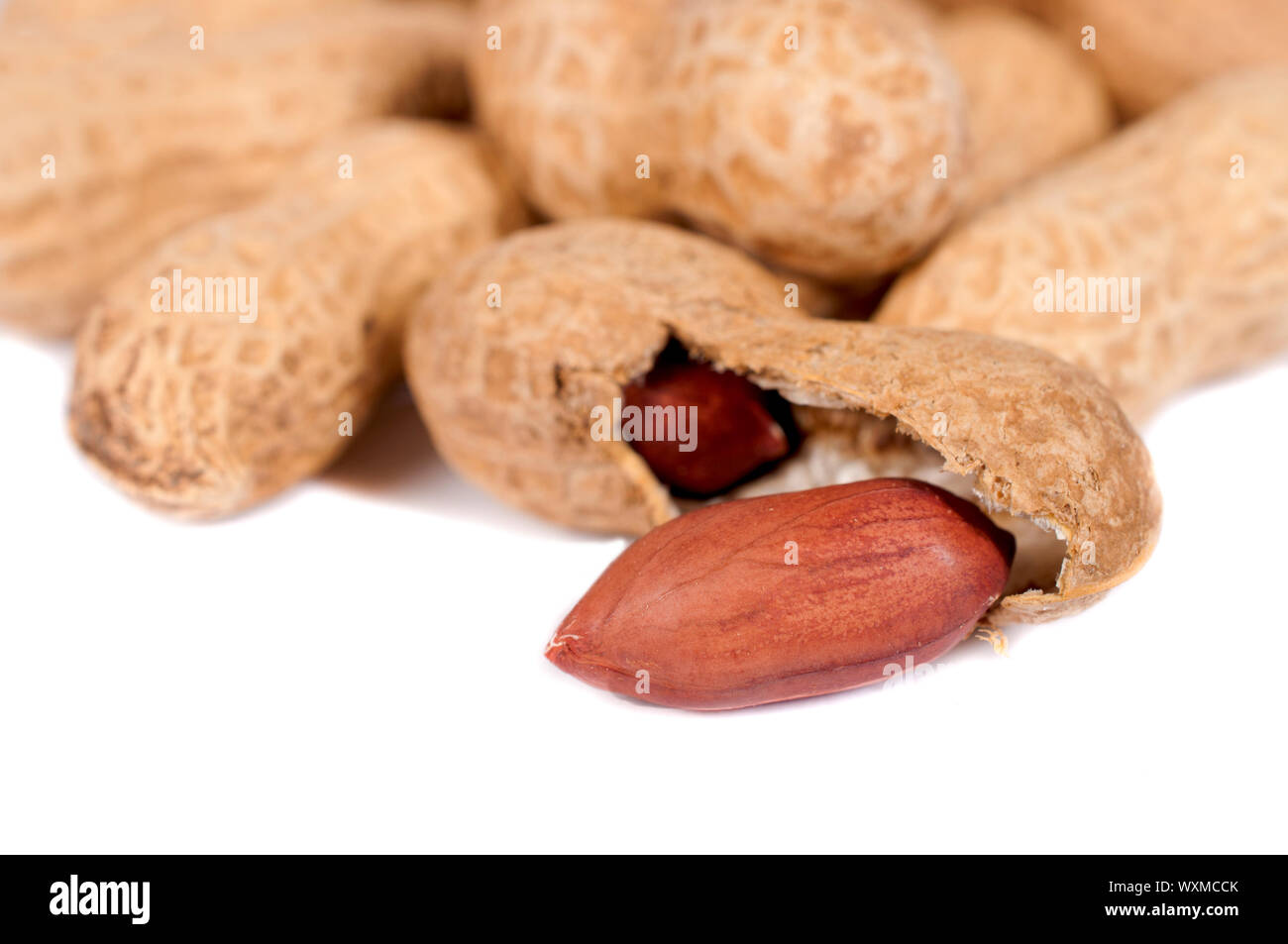 Raw peanuts in shell isolated on white background Stock Photo - Alamy