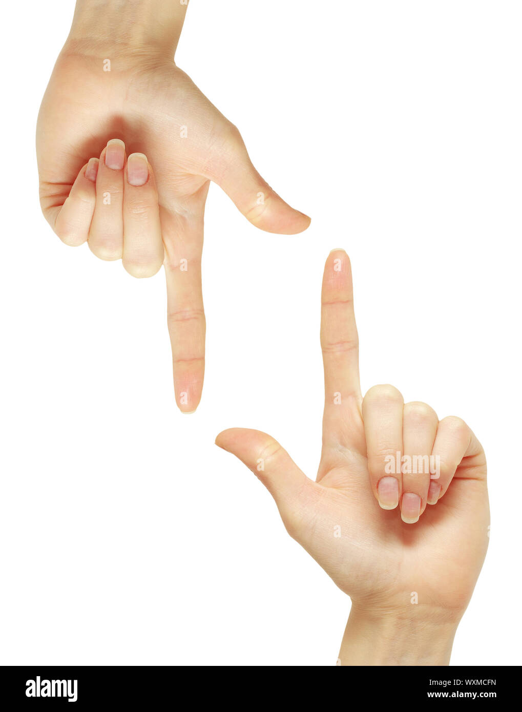 hand sign isolated on white Stock Photo - Alamy