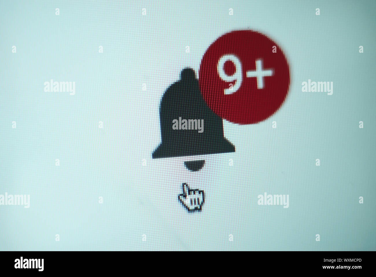 Close up Gray bell button on a white background Stock Photo - Alamy