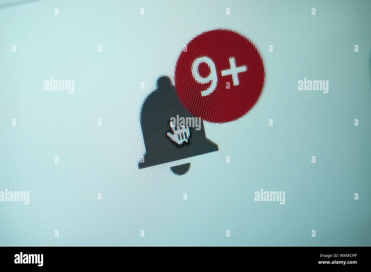 Close up Gray bell button on a white background Stock Photo - Alamy