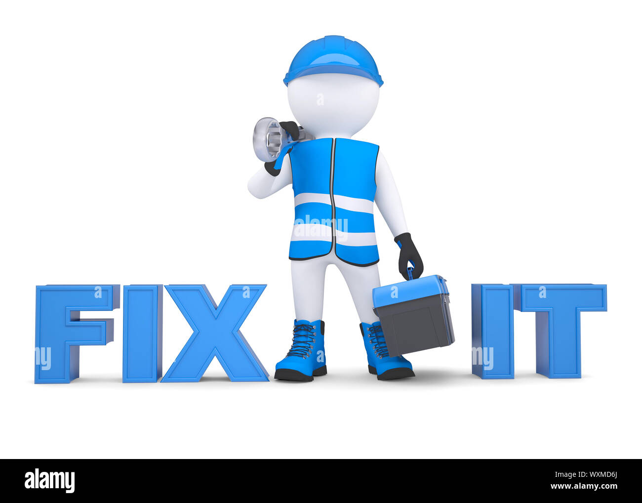 3d man wrench tool box hi-res stock photography and images - Alamy